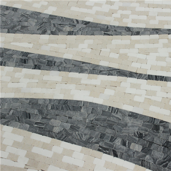 Zebra Strip Stone Handmade Mosaic Picture Tiles for Wall Decoration