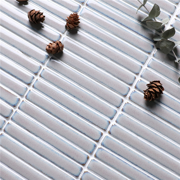 Premium Glazed Stackbond Ceramic Grey Mosaic Tiles Wall