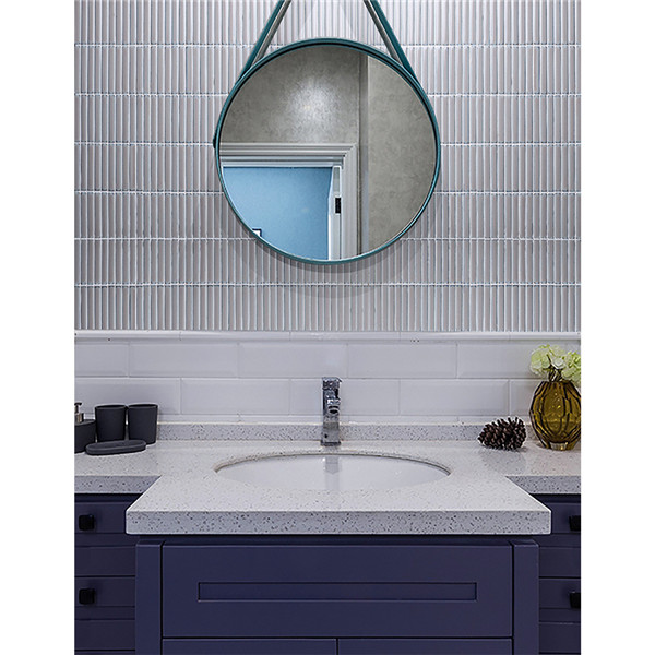 Premium Glazed Stackbond Ceramic Grey Mosaic Tiles Wall