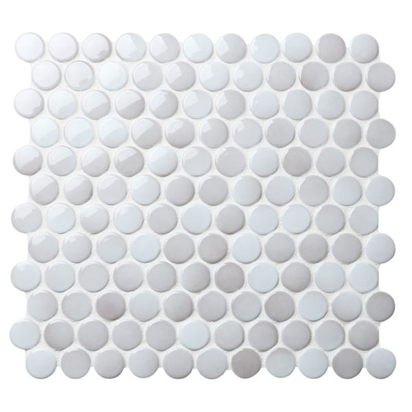 Wholesale 28mm Penny Round Porcelain Tile Beige Mosaic Floor Tile