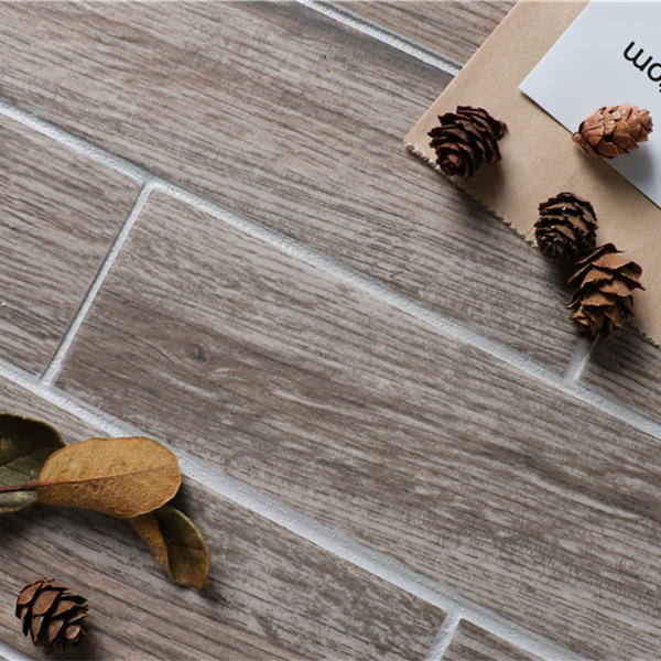 Oak Mink Meshed Back Brick Bond Non-Slip Wooden Tile Wall Flooring