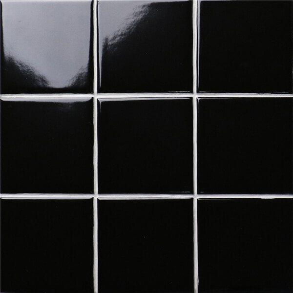 Simple 4"x4" Black Ceramic Mosaic Tile Cheap Matte Wall Tile Kitchen ...