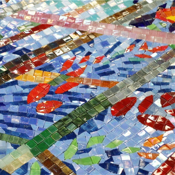 Fireworks Hand Cut Mosaic Art Glass Tile For Wall Kitchen Backsplash