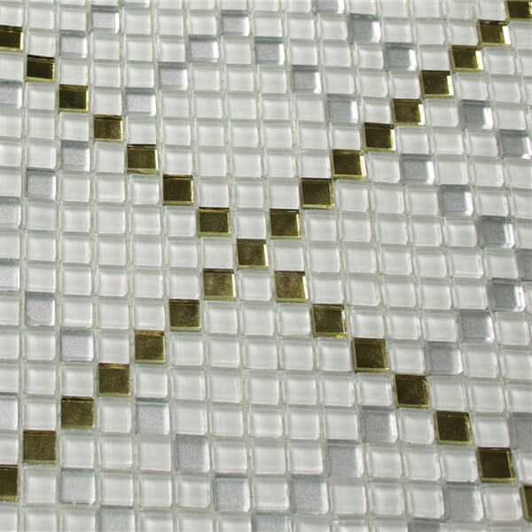Contemporary Space Time Handmade Glass Mosaic Mural Backsplash