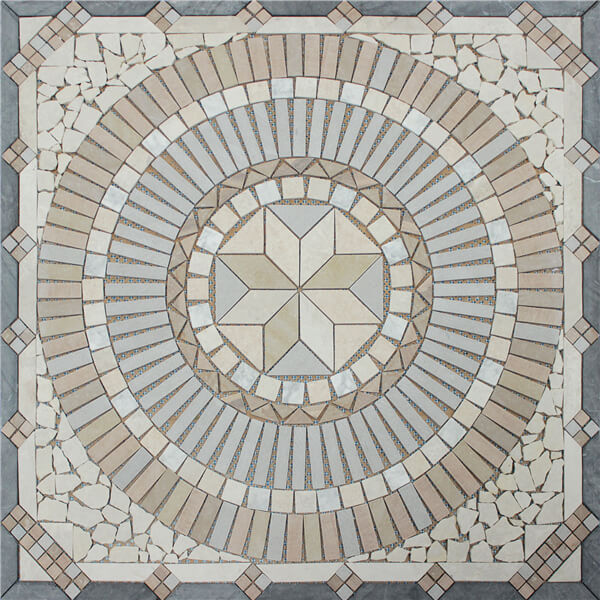 Vintage Style Stone Flower Pattern Mosaic Art Picture Designs for Floors