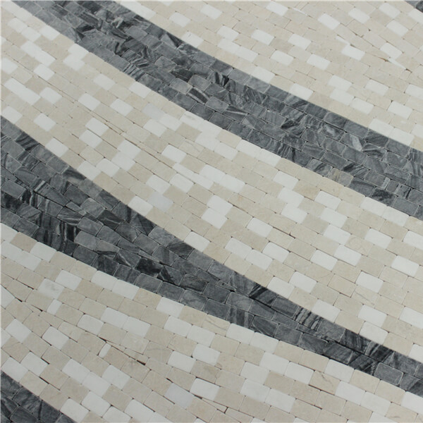 Zebra Strip Stone Handmade Mosaic Picture Tiles for Wall Decoration