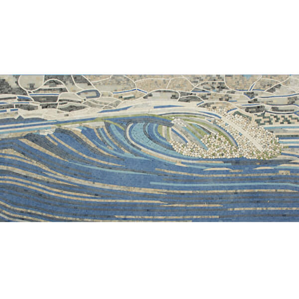 Ocean Wave Handmade Stone Mosaic Art Picture Patterns for Wall Design