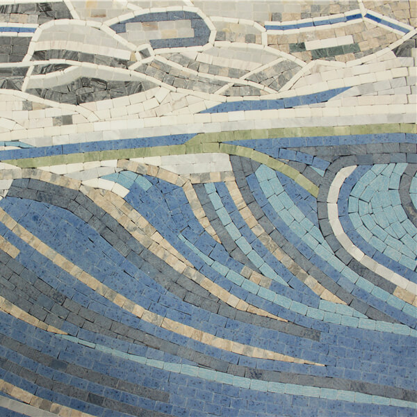 Ocean Wave Handmade Stone Mosaic Art Picture Patterns for Wall Design