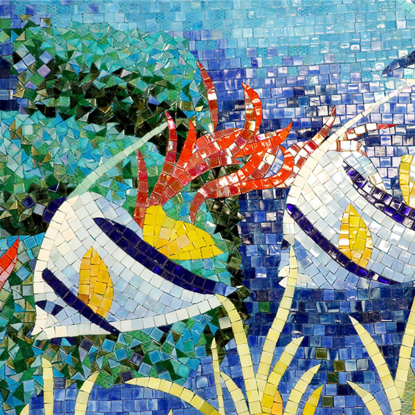 Underwater World Ocean Mosaic Art Tile Mural Patterns Glass Picture