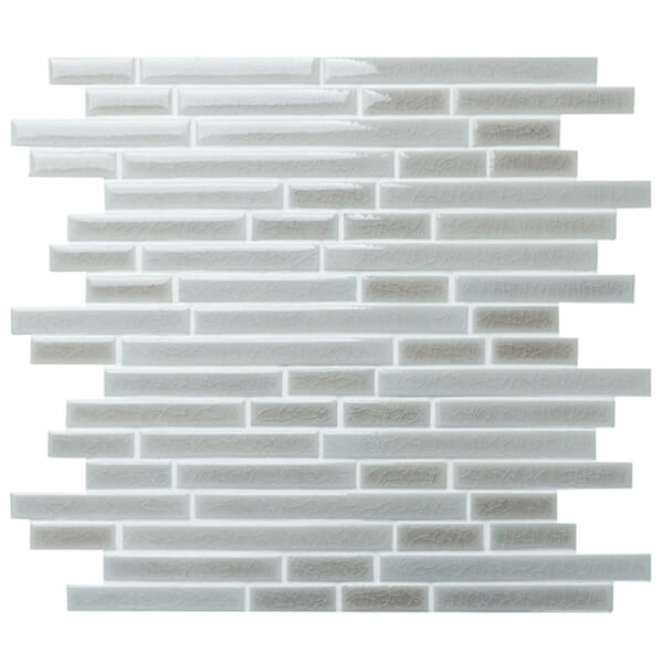Irregular Shaped Crackle Ceramic Mosaic Tile Strip Wholesale China