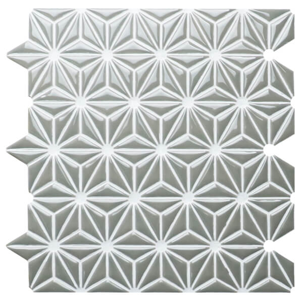 Triangle Flower Pattern Ceramic Wall Mosaics Designs Wholesale