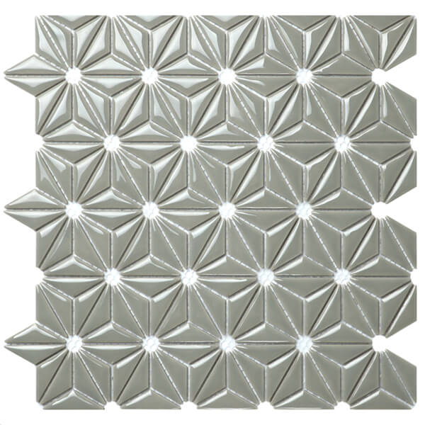 Triangle Flower Pattern Ceramic Wall Mosaics Designs Wholesale