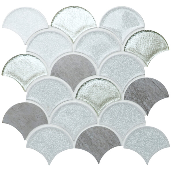 Luxury Fan Shaped Mosaic Tile Blended for Bathroom Floors