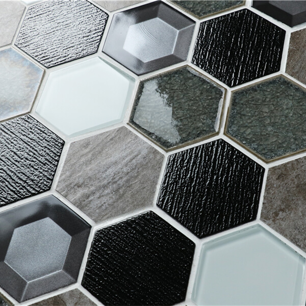 Wholesale Mosaic 3D Tile Pattern Hexagon Tile Backsplash