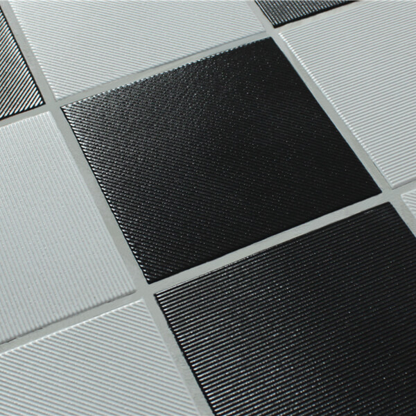Textile Pattern Black White Porcelain Square Tile Mosaic