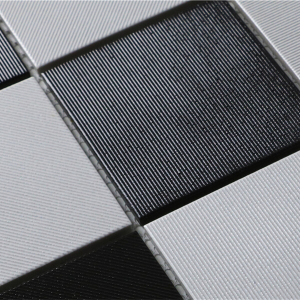 Textile Pattern Black White Porcelain Square Tile Mosaic