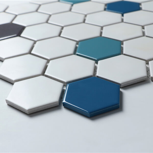2'' Mixed Colors Ceramic Tile Hexagon Mosaic Backsplash for Sale
