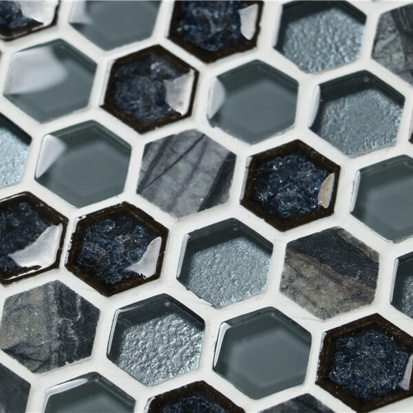 2'' Mixed Hexagon Mosaic Tile Sheets for Modern House Design