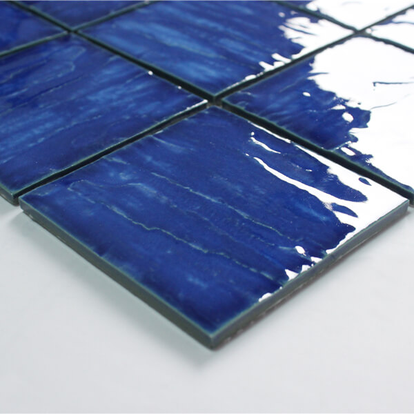 4'' Crystal Glazed Dark Blue Mosaic Pool Tile Colors