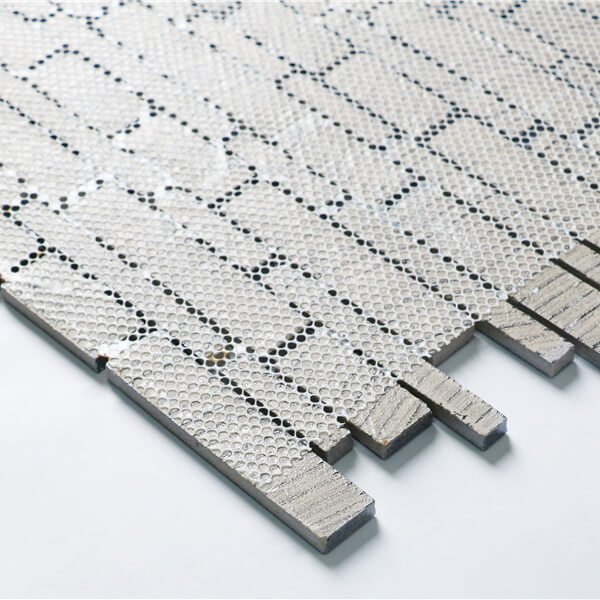 Metallic Black Ceramic Random Mosaic Strip Wall Tile