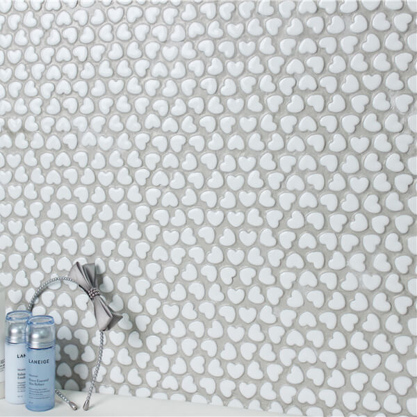 Decorative Porcelain Heart Shape Mosaic Tiles Wholesale