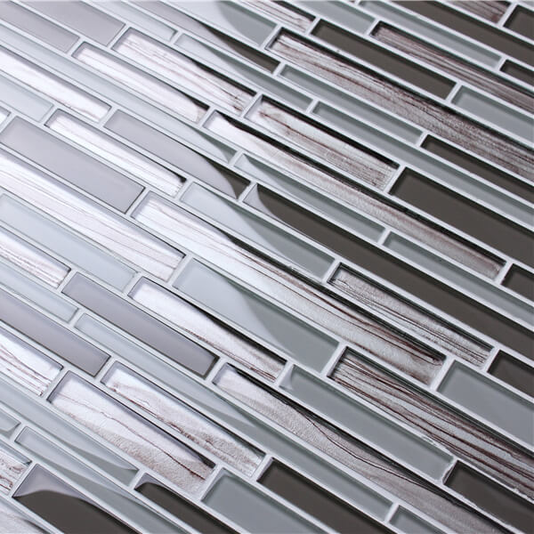 Random Glass Mosaic Tile Accent Strip for Interior Design