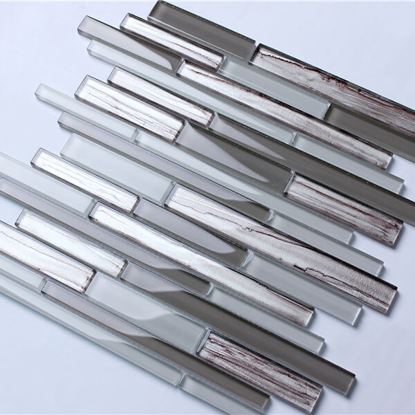 Random Glass Mosaic Tile Accent Strip for Interior Design