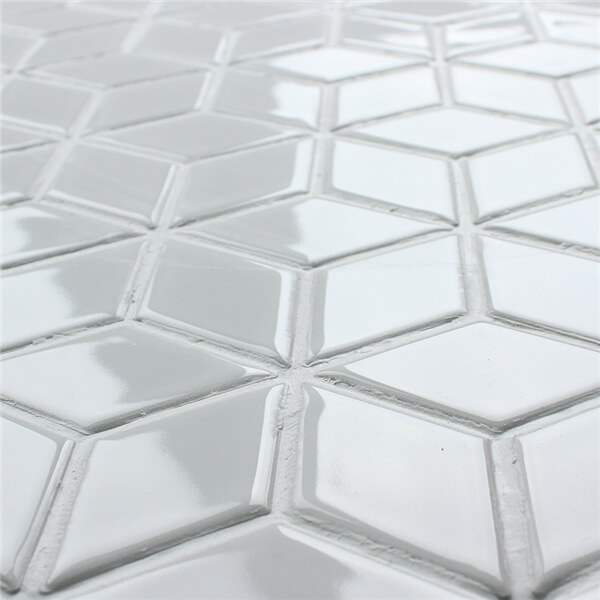Glossy 3D Effect Ceramic Mosaic Tile for Kitchen Backsplash Wall Cladding