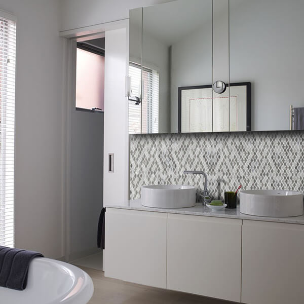 Rhombus Design Mosaic Blend Glass Tile for Home Decoration