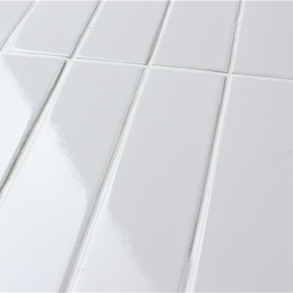 2"x8" Glossy White Ceramic Herringbone Mosaic Floor Tile Wholesale
