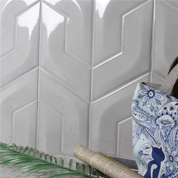 Wholesale 3D Effect Irregular Gray Porcelain Tile Backsplash