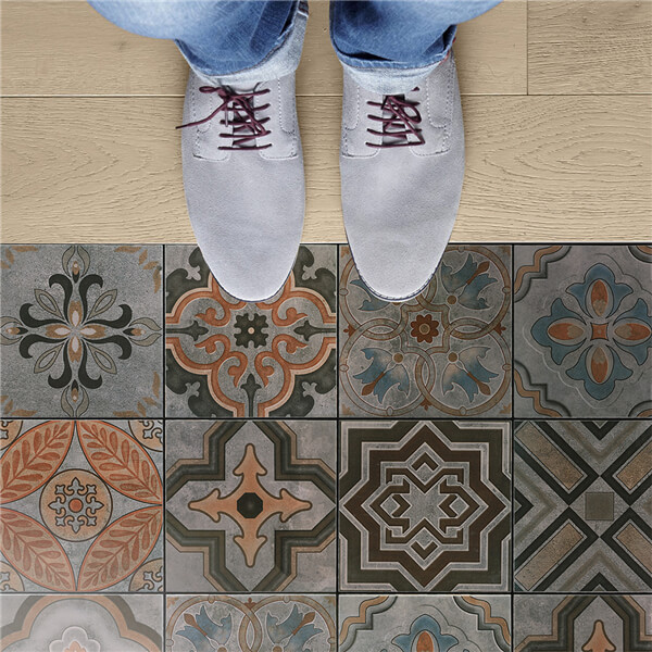 Wholesale 8x8 Decorative Wall Tiles, Floral Pattern Floor Tile