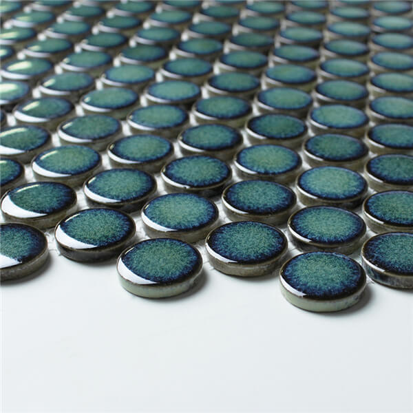 Best Selling Turquoise Ceramic Porcelain Green Penny Round Mosaic Tile ...