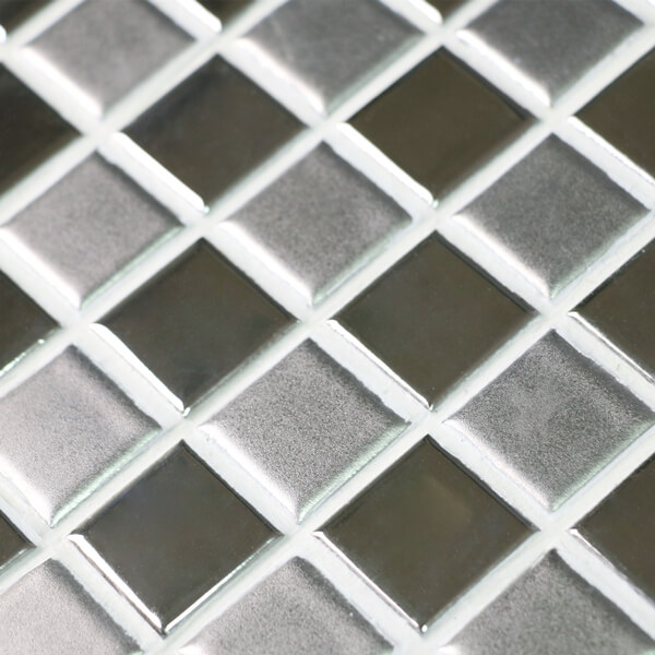 1"x1" Sparkle Metallic Glazed Porcelain Luxury Silver Mosaic Tiles ...