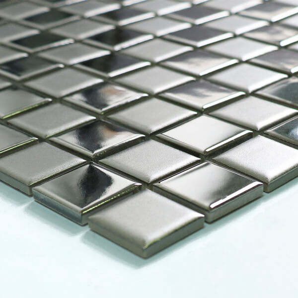 1"x1" Sparkle Metallic Glazed Porcelain Luxury Silver Mosaic Tiles ...