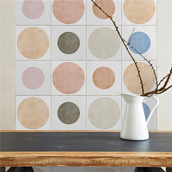 Dot Pattern Candy Color 6"x6" Ceramic Wall Floor Tile for Kitchen