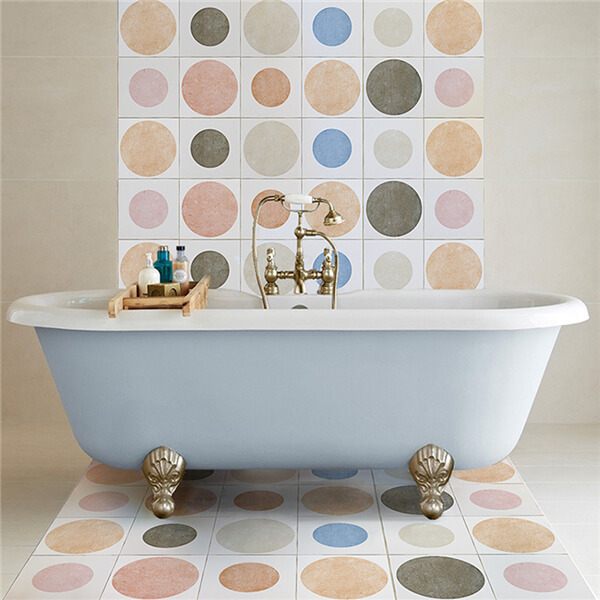 Dot Pattern Candy Color 6"x6" Ceramic Wall Floor Tile for Kitchen