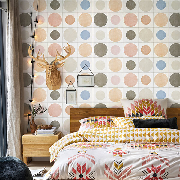 Dot Pattern Candy Color 6"x6" Ceramic Wall Floor Tile for Kitchen