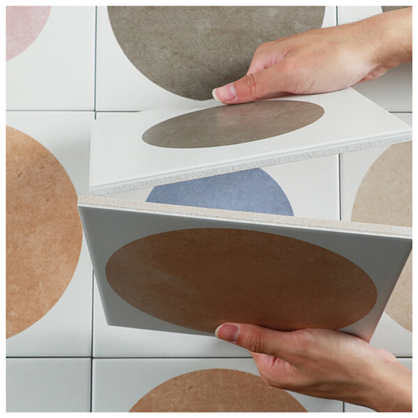 Dot Pattern Candy Color 6"x6" Ceramic Wall Floor Tile for Kitchen