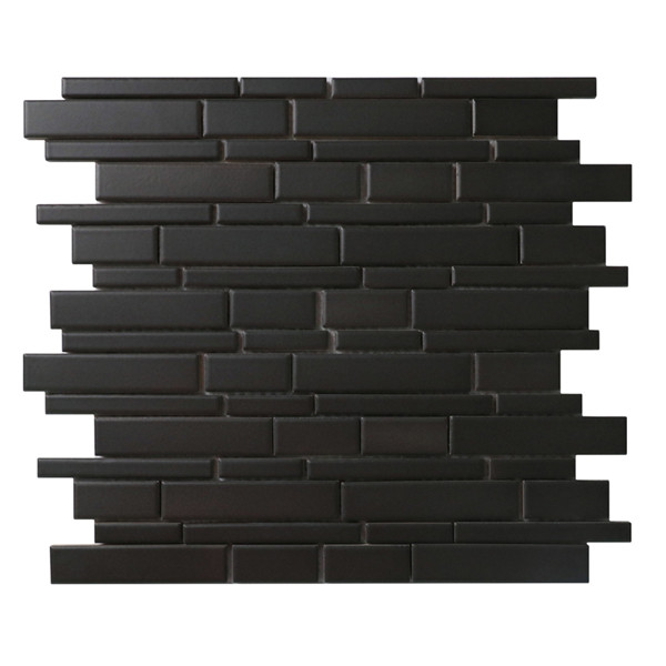 Grey Matte Random Strip Ceramic Mosaic Tiles Manufacturer