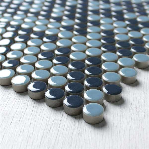 Wholesale Mixed Dark Blue Penny Tile Round Mosaic From China Factory
