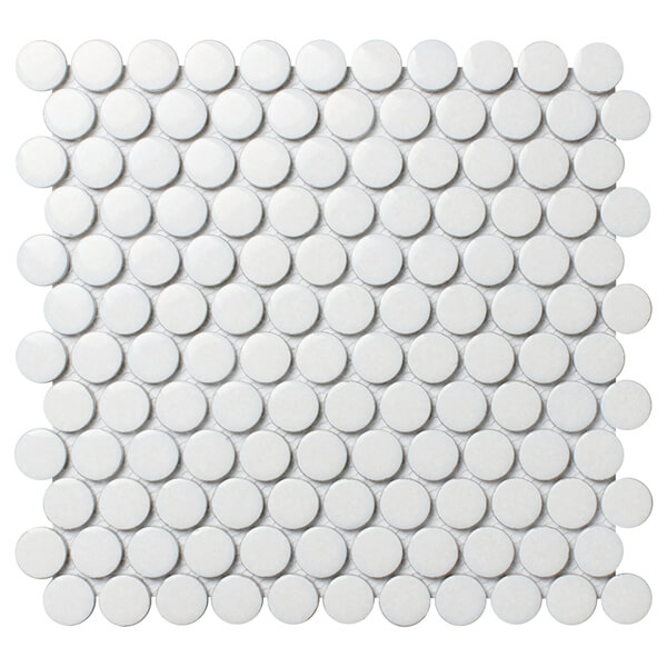 Wholesale 28mm Glazed Beige Ceramic Penny Round Mosaic Tile Backsplash ...