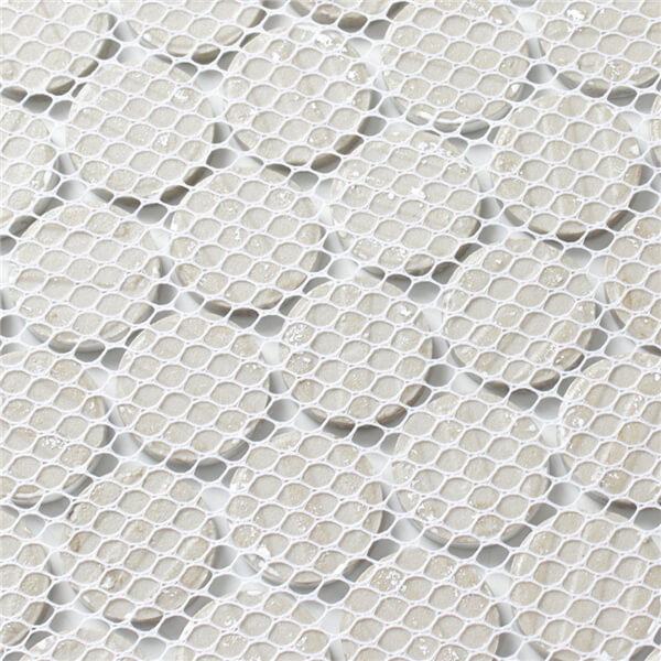 Wholesale 28mm Glazed Beige Ceramic Penny Round Mosaic Tile Backsplash ...