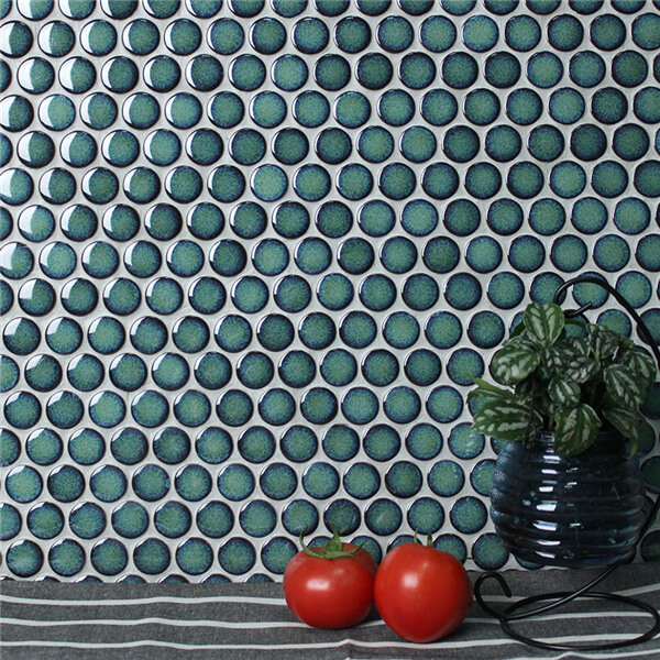 Best Selling Turquoise Ceramic Porcelain Green Penny Round Mosaic Tile ...