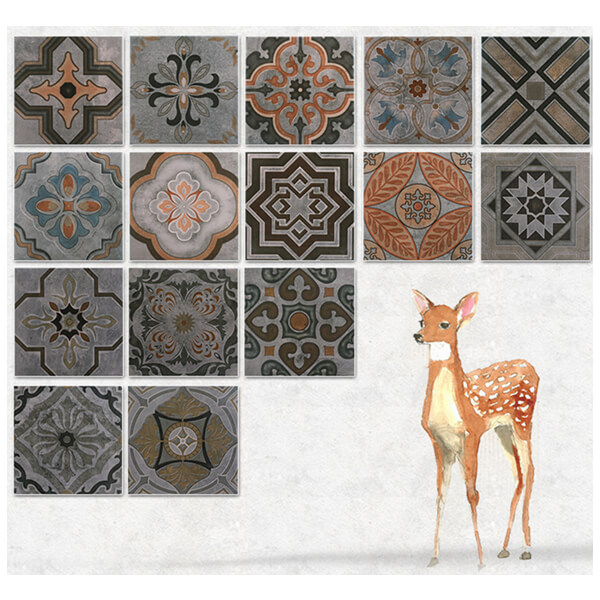 Wholesale 8x8 Decorative Wall Tiles, Floral Pattern Floor Tile