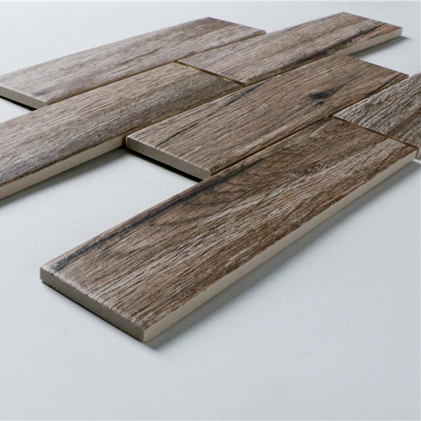 Oak Mink Meshed Back Brick Bond Non-Slip Wooden Tile Wall Flooring