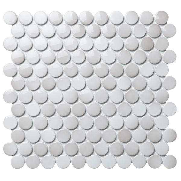Wholesale 28mm Penny Round Porcelain Tile Beige Mosaic Floor Tile