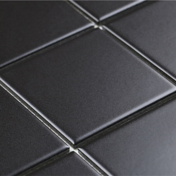 Simple 4"x4" Black Ceramic Mosaic Tile Cheap Matte Wall Tile Kitchen ...