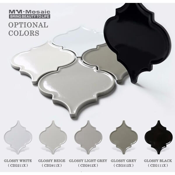 Premium Grey Lantern Ceramic Tile Arabesque Tile for Kitchen Backsplash