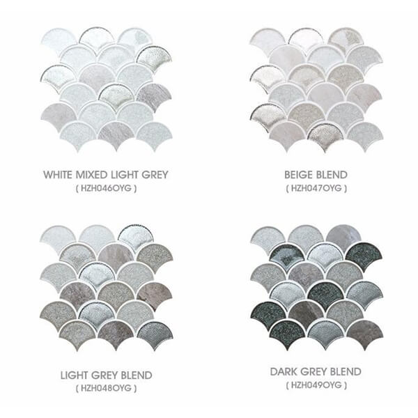 Luxury Fan Shaped Mosaic Tile Blended for Bathroom Floors